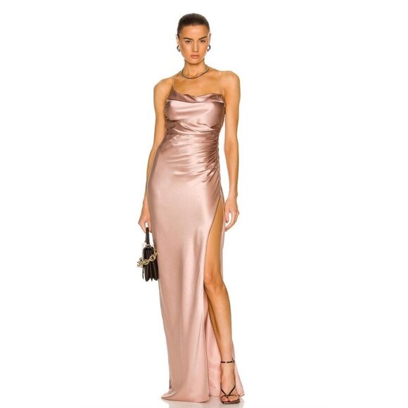 The Sei | Dresses | The Sei Twist Cowl Ruched Gown Silk Shell Long ...